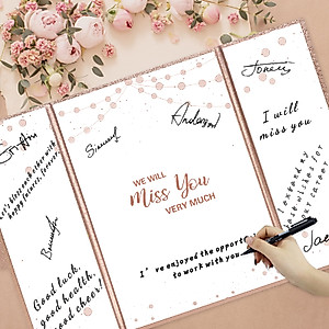 Holkcog Farewell Guest Book Alternative, Farewell Gifts for Coworkers Friends, Rose Gold We Will Miss You Signature Board, Happy Retirement Party Decorations, Going Away，Farewell Card for Women Men