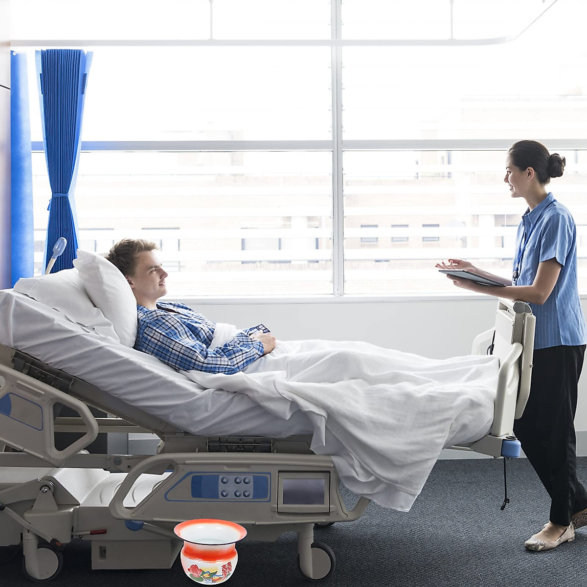 FOMIYES Retro Urinal Container Enamel Spittoon Jars Potty Iron Elderly Chinese Style Children Home Bedpan