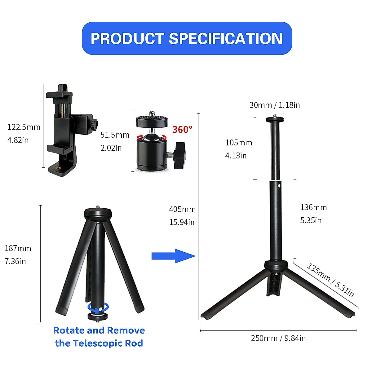 Teleprompter iPhone & Android, Double Phone Holder for Video Recording ...