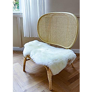WaySoft Genuine New Zealand Sheepskin Rug, Luxuxry Fur Rug for Bedroom Living Room, Fluffy Wool Rugs for Chair Cover, Motorcycle Seat Cover