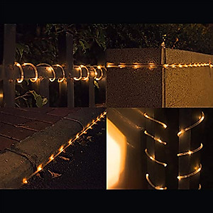 Fatpoom Solar Lights Rope Lights Solar Powered String Lights 40FT 120 LEDs 8 Modes Fairy Lights Outdoor Decoration Lighting for Garden Patio Party,Weddings,Christmas Décor White Warm 2Pack