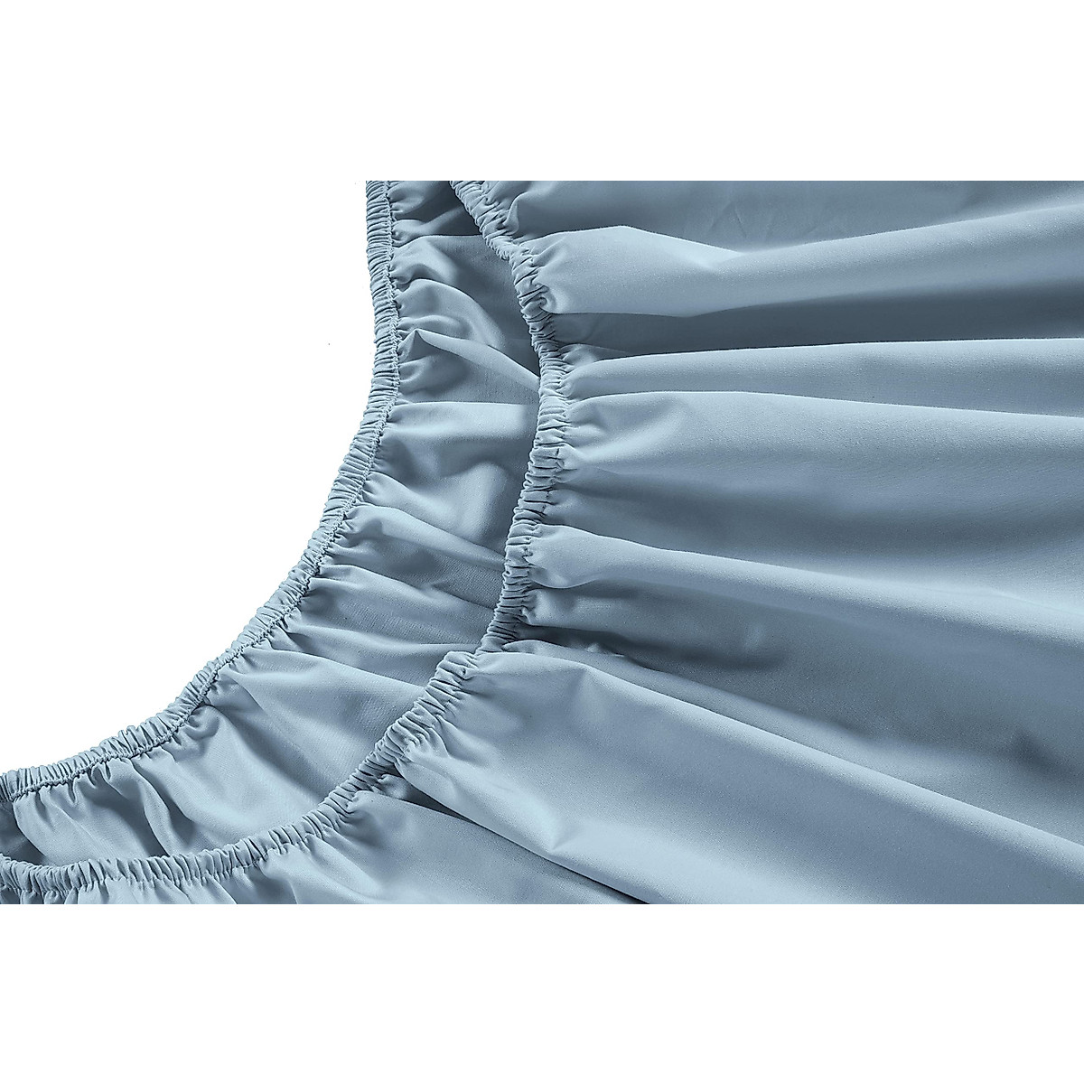 LANE LINEN 450TC 100% Cotton Sheets Twin Size, Mercerized Cotton Fully Elasticized Sateen Weave Twin Sheet Set, Soft and Comfy Hotel Like Thick Sheet, Natural Cooling Bed Sheet - French Blue