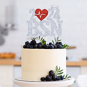 2024 BSN Cake Topper, Nurse Décor, Congrats Nurse, Medical Nursing School Graduation Party Decorations Supplies