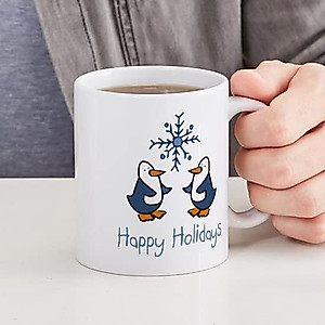 CafePress Holiday Penguins Mug Ceramic Coffee Mug, Tea Cup 11 oz