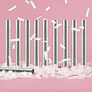 Battife 10Pack White Confetti Wands, Confetti Shoot Poppers, Tissue Paper Confetti Sticks for Wedding Party Celebrations, Anniversary, Birthday, 7.8inch