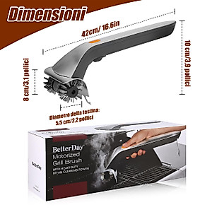 BetterDay Electric Grill Brush with Water Reservoir,Automatic BBQ Brushes for Grill Cleaner,Steam Grill Brush for Outdoor Grill,Unique Grilling Gifts for Men,dad,Grill Master