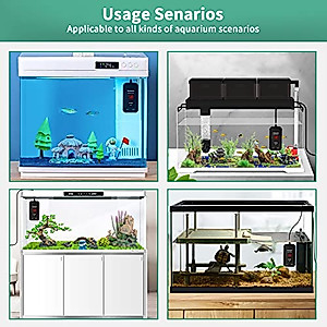 Yochaqute Aquarium Fish Tank Heater: 50 Watt Submersible Small Betta Heater with LED Temperature Display Adjustable External Controller for 1-10 Gallon Saltwater | Freshwater