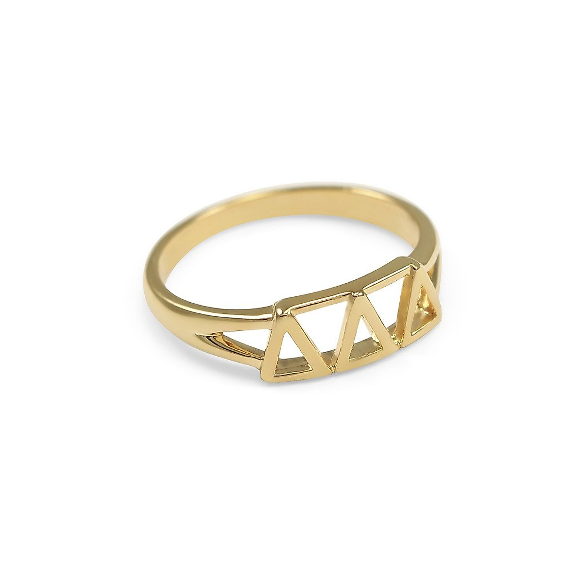 The Collegiate Standard Delta Delta Delta 14k Gold Plated Sorority Ring with Greek letters