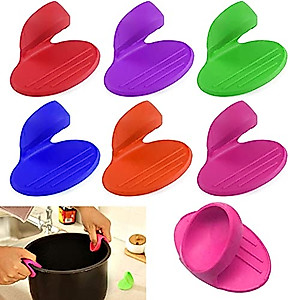 2 Pc Mini Silicone Pinch Pot Holder Hot Plate Pan Glove Grip Heat Resistant Oven