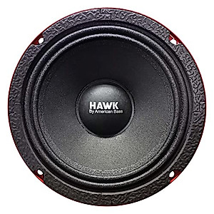 American Bass USA Bass Hawk65 6.5'' Midrange Midbass Car Speaker with Grill, 500W, 4 Ohm