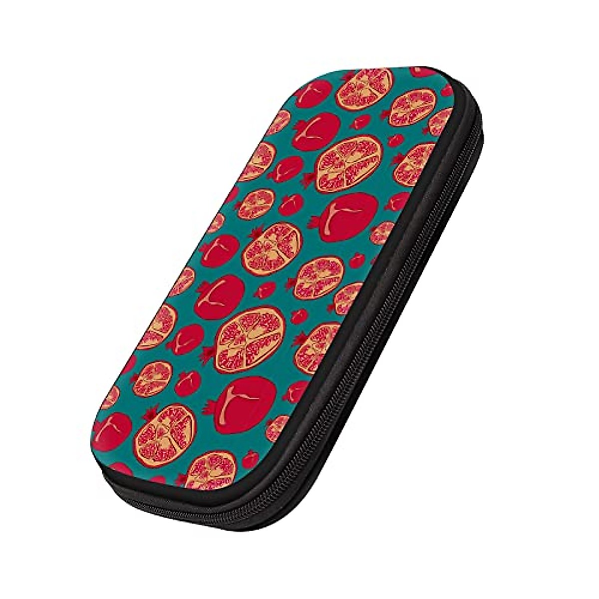 Carrying Case Compatible with Switch 2017 / Switch OLED 2021 Console Joy-Con with 10 Game Card Slots , Pomegranate on teal background