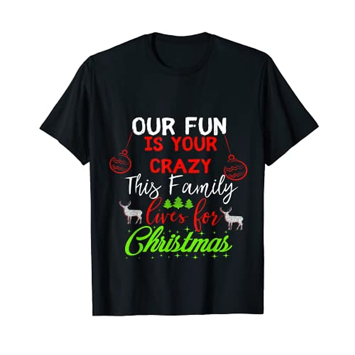 Holiday Stocking Stuffer Reindeer Matching Christmas Family T-Shirt