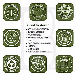 Great Birthday Gift Ideas Handmade Decorative Wooden Jewelry Box Jewelry Organizer Keepsake Box Treasure Chest Trinket Holder Watch Box Storage Lock Box Housewarming Gift Ideas Men Women (Blue)