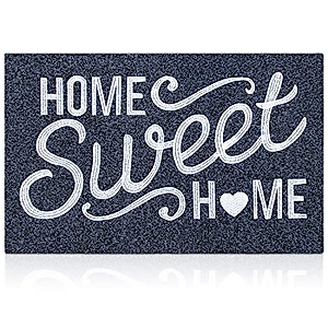 AAZZKANG Front Door Mat Non Slip Welcome Mats Outdoor Home Sweet Home Doormat with Rubber Backing Easy to Clean Indoor Mats for Entrance High Traffic Areas Entry Grey