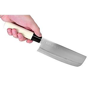 Seki Japan TSUBAZO Japanese Vegetable Kitchen Knife, Stainless Steel Nakiri Knife, Shiraki Handle, 170 mm (6.7 in)