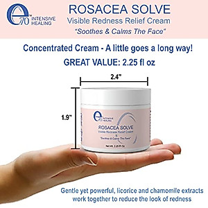E70 Rosacea Solve - Redness Relief Cream - Calming Face Moisturizer For Rosacea and Acne-Prone Skin - Sensitive Skin Care With Organic Ingredients such as Aloe Vera, Almond Oil, Licorice and Chamomile Extracts - No Parabens