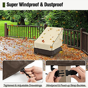 MR. COVER Patio Adirondack Chair Covers Waterproof, Outdoor Chair Covers for Rocking & Adirondack Chairs, Fits up to 33"W x 40"D x 35"H, Moisture-proof & UV-protection, Brown & Khaki