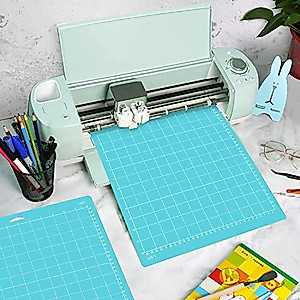 Gwybkq Cutting Mat for Cricut Explore Air 2/Maker/Maker 3 (12x12 Inch,3 Mats) Adhesive Sticky Light Cutting Mats Replacement Accessories Blue