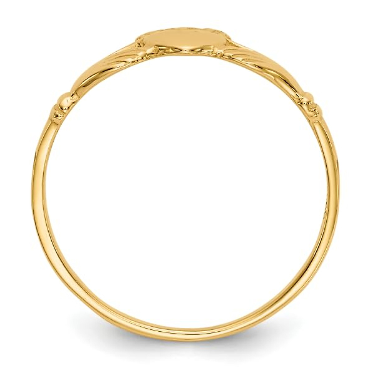 14K Yellow Gold Heart Love Irish Claddagh Celtic Ring Jewelry Size 6.00