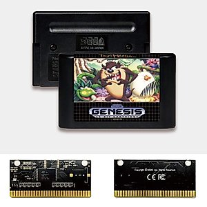 Royal Retro Taz-Mania - USA Label Flashkit MD Electroless Gold PCB Card for Sega Genesis Megadrive Video Game Console (Region-Free)