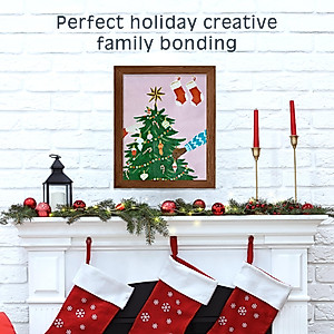 Pink Picasso Kits Color by Number Canvas Painting Kit | DIY 8x10 Premium Arts and Crafts Gift for Adults, Teens and Kids | Mid Century Merry Christmas