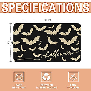 Halloween Bats Welcome Door Mat Doormat Funny Halloween Door Mat Indoor Outdoor Mat Non Slip Halloween Decor Rubber Mats 30 X 17 in