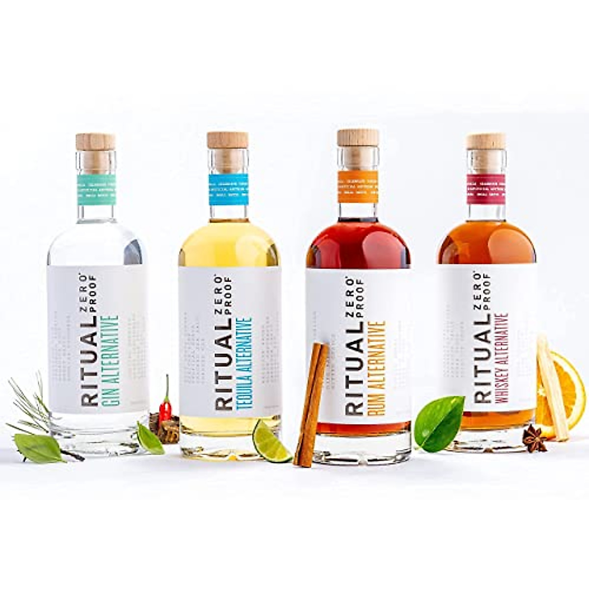 RITUAL ZERO PROOF Tequila, Whiskey, Gin & Rum Alternatives | Award-Winning Non-Alcoholic Spirits | 25.4 Fl Oz (750ml) Each | Low & No Calorie | Keto, Paleo & Low Carb Diet Friendly | Alcohol Free