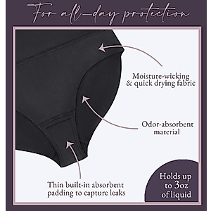 LUMANA Leakproof Womens Leggings: Bladder Control Athletic Bottoms - Leggings with Pockets Designed with Built-in Bladder Leakage Pads for Women, 22" Inseam (Black, Small)