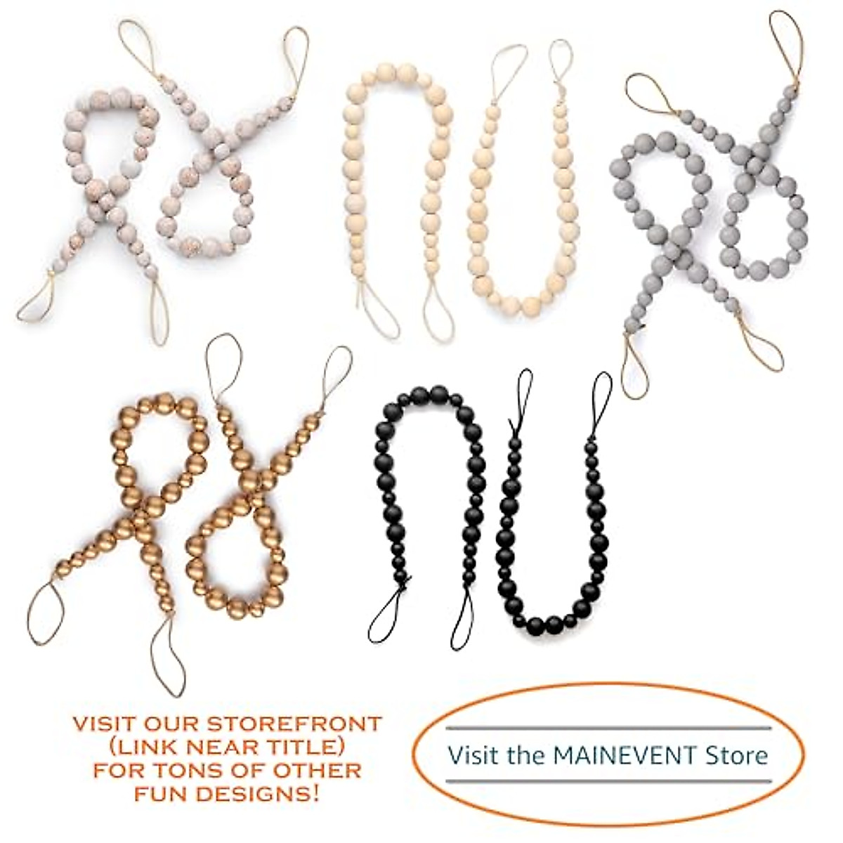 Wood Bead Curtain Tieback Set of 2, Curtain Holdback, Curtain Tie, Curtain Pull Back, Curtain Holder, Rope Curtain Tieback Hooks, Curtain Tie Back Curtain Tie Drape Beaded Curtain Tieback Boho Natural