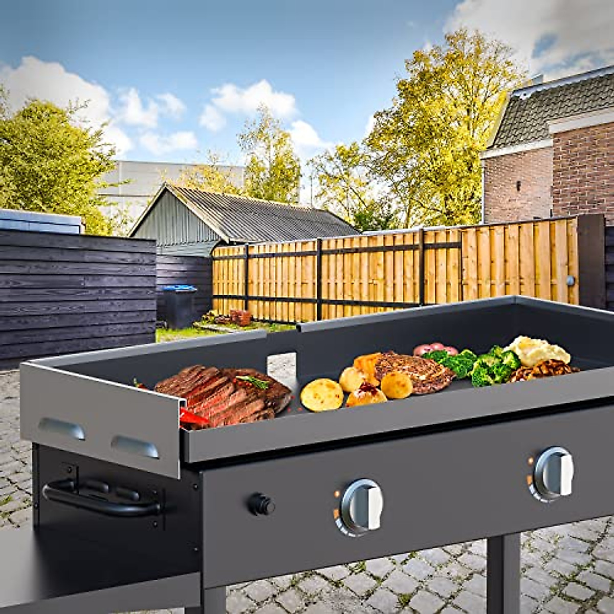 5016 Wind Screen/Wind Guard Replacement Parts for Blackstone 28" Griddle or Other Griddle, for Blackstone 2 Burner Flat Top Gas Grill 28" Griddle 1517, 1853 Cooking Station, Stainless Steel