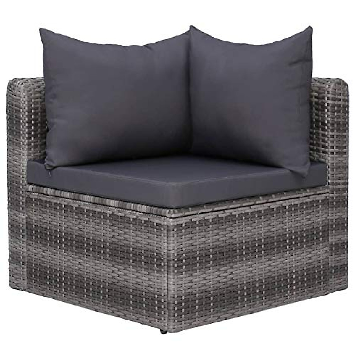 REWIS Outdoor Patio Set,Boho Patio Furniture,Balcony Furniture, 3 Piece Patio Sofa Set with Cushions Gray Poly Rattan