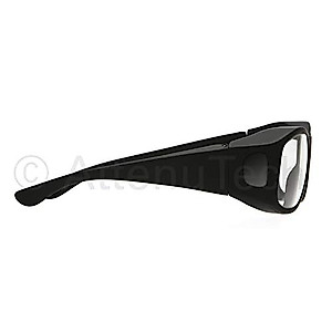 ATTENUTECH Radiation Safety Glasses, Black Fit Over frame, MicroliteFt Pb Eyewear .75mm pb Lead lenses (Non-AntiFrog, Black)