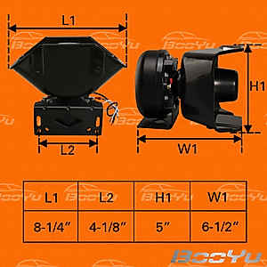 BooYu 200W High-Performance PA Siren Horn Speaker [180 Degree Design] [8 Ohms] [125-135 dB] [IP66 Waterproof] [Compatible with 100-200 Watt Siren] for Police car, Ambulance, fire, Engineer Vehicles