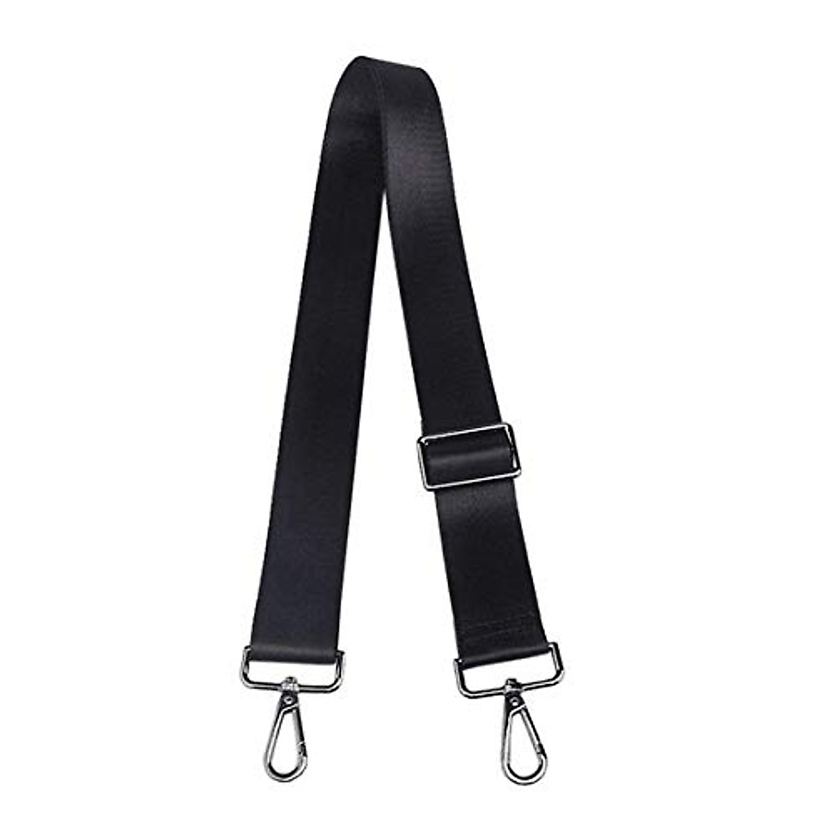 Adjustable Handbag Strap Replacement Guitar Style Canvas 57 Inches Crossbody Strap for Shoulder Bag (Black-02)