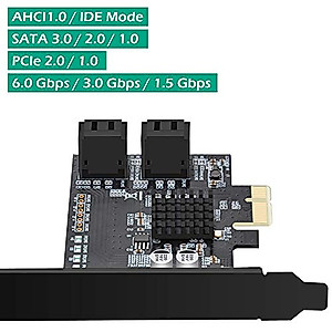 MZHOU PCIE 2.0 X 1 to SATA 4 Port Adapter Card Marvell Chipset Without Raid for Ipfs Mining and Adding Sata 3.0 Devices