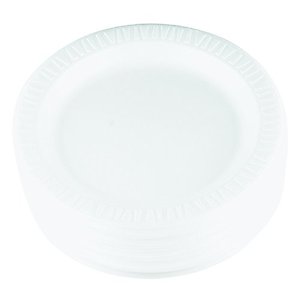 Dart 9PWQR 9 in White Laminated Foam Plate (Case of 500)