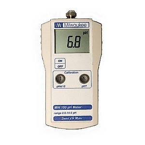 Milwaukee MW100 LED Economy Portable pH Meter with Manual Calibration, 0.0 to 14.0 pH, +/-0.2 pH Accuracy, 0.1 pH Resolution