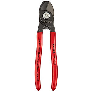 KNIPEX Cable Shears, 6-1/2 In L, 1/0 AWG, Red