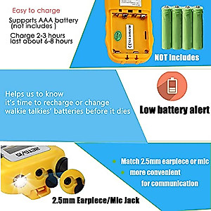 Retevis RT388 Walkie Talkies for Kids,22CH Long Range Walkie Talkie,Toys with Flashlight,Birthday Gifts Boys Girls Outdoor Indoor Cosplay Camping Hiking(Yellow,2 Pack)