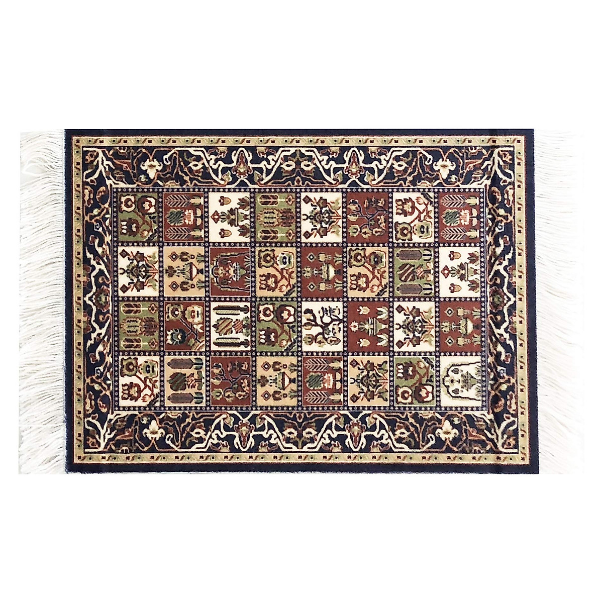 Set of 4 Dollhouse Rugs, Miniature Doll House Accessory, 6x4 Carpets, Rectangle, Kids Toy Furniture Carpeting Decor