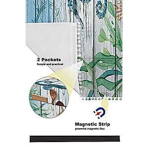 Washer Dryer Top Covers Hippocampus Ocean Life Fridge Dust Proof Cover Tablecloth Non Slip Nautical Compass Decorative Kitchen Appliance Protector with Side Storage Pockets 28x67inch