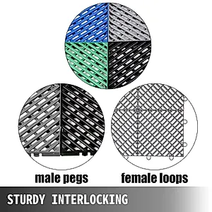 Happybuy Tiles Interlocking 25 PCS Gray, Drainage Tiles 12x12x0.5 Inches, Deck Tiles Outdoor Floor Tiles, Outdoor Interlocking Tiles, Deck Flooring for Pool Shower Bathroom Deck Patio Garage
