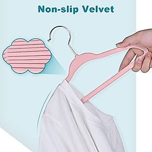 BAGAIL Pack of 100 Velvet Hangers (50 Pink & 50 BlushPink
