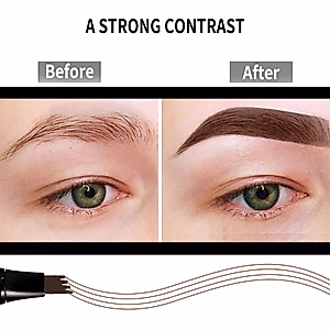 Boobeen Eyebrow Pen Waterproof Liquid Eyebrow Pencil, Microblading Eyebrow Pen with Precision Applicator, Creates Natural Eyebrow Makeup