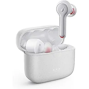 Soundcore Anker Liberty Air 2 Wireless Earbuds, Diamond-Inspired Drivers, Bluetooth Earphones, 4 Mics, Noise Reduction, 28H Playtime, HearID, Bluetooth 5, Wireless Charging (Black) (Renewed) (White)
