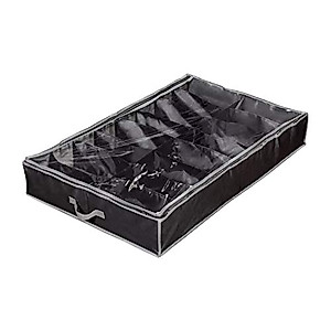 Richards Homewares Gearbox Sixteen Cell Shoe Organizer-Black/Grey