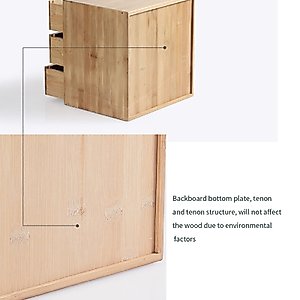 Desktop Storage Box With Drawers - Desktop File Cabinet Organizers, Multi-Layer Drawer Storage Box, Solid Wood Flat File Cabinet, A4 Treatment Storage Cabinet For Home Desktop Office ( Size : 3 layer