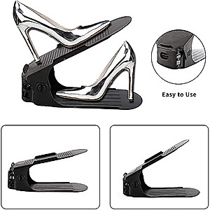 Bentang Shoe Slots Organizer, Adjustable Shoe Stacker Space Saver, Double Deck Shoe Rack Holder for Closet Organization (20-Pack)(White)