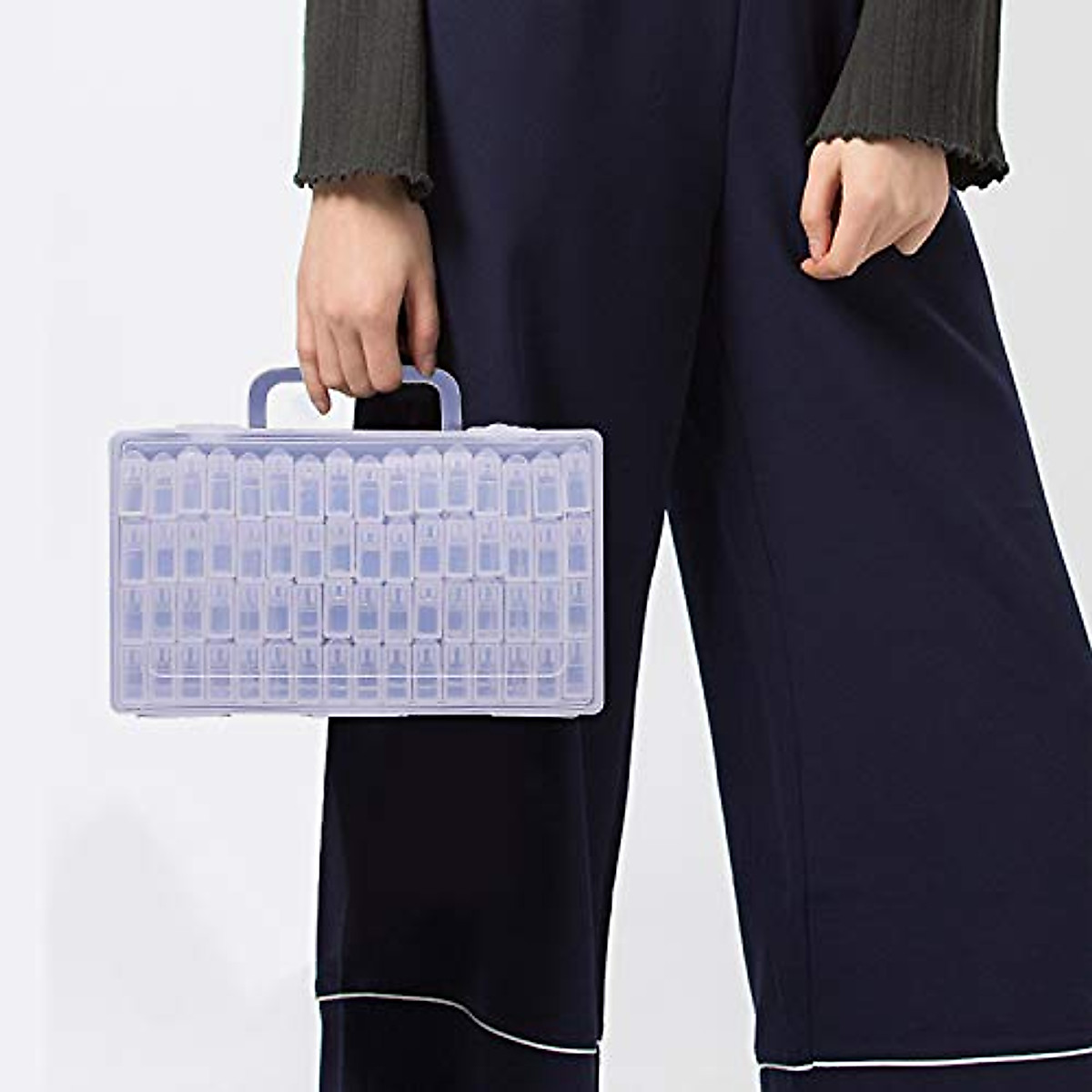 ARTDOT Diamond Painting Storage Containers, Portable Bead Storage Organizer 64 Gird Diamond Painting Accessories (Storage Box)