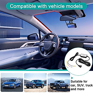 Range Tour Dash Cam Hardwire Kit Mini USB,12V-24V to 5V 2.5A Car Dash Camera Charger Power Cord, 3 cores, 4 Types / 8 adapters and 6 fuses, Hard Wire Kit Fuse for Dash Cam